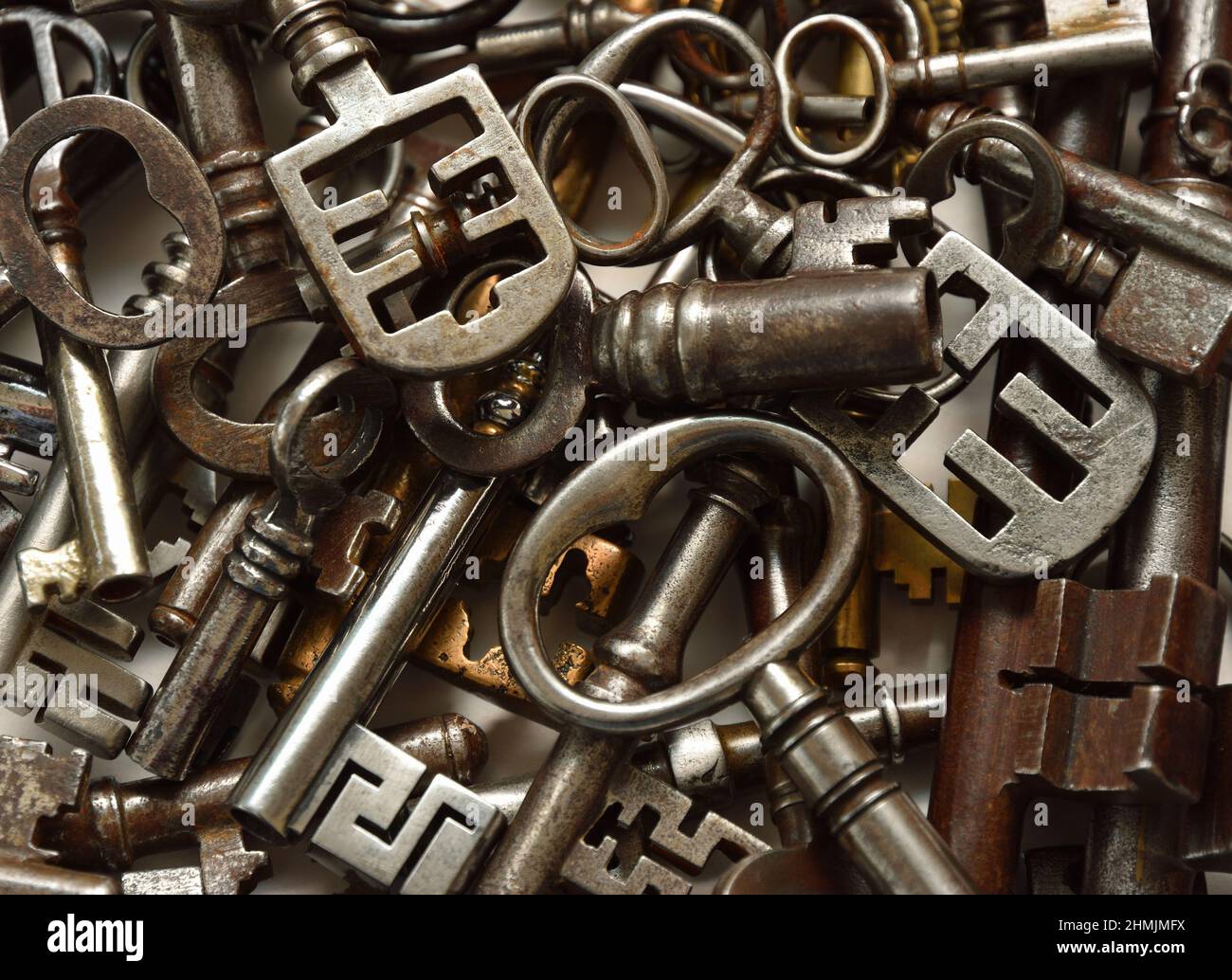 A Pile of Antique Keys background Stock Photo - Alamy