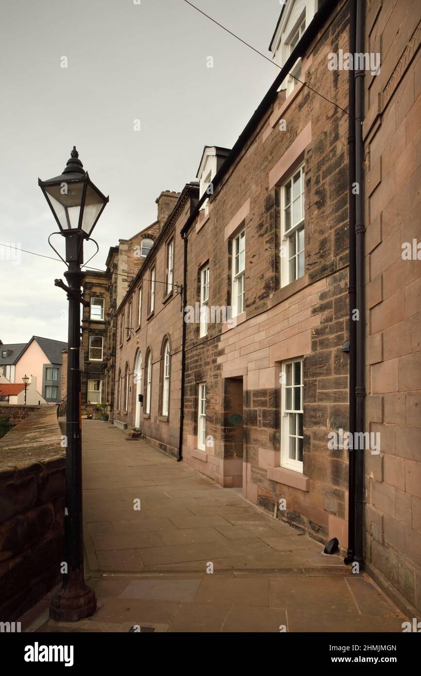 Traditional stone houses, Quay Walls, Berwick on Tweed, Northumberland ...