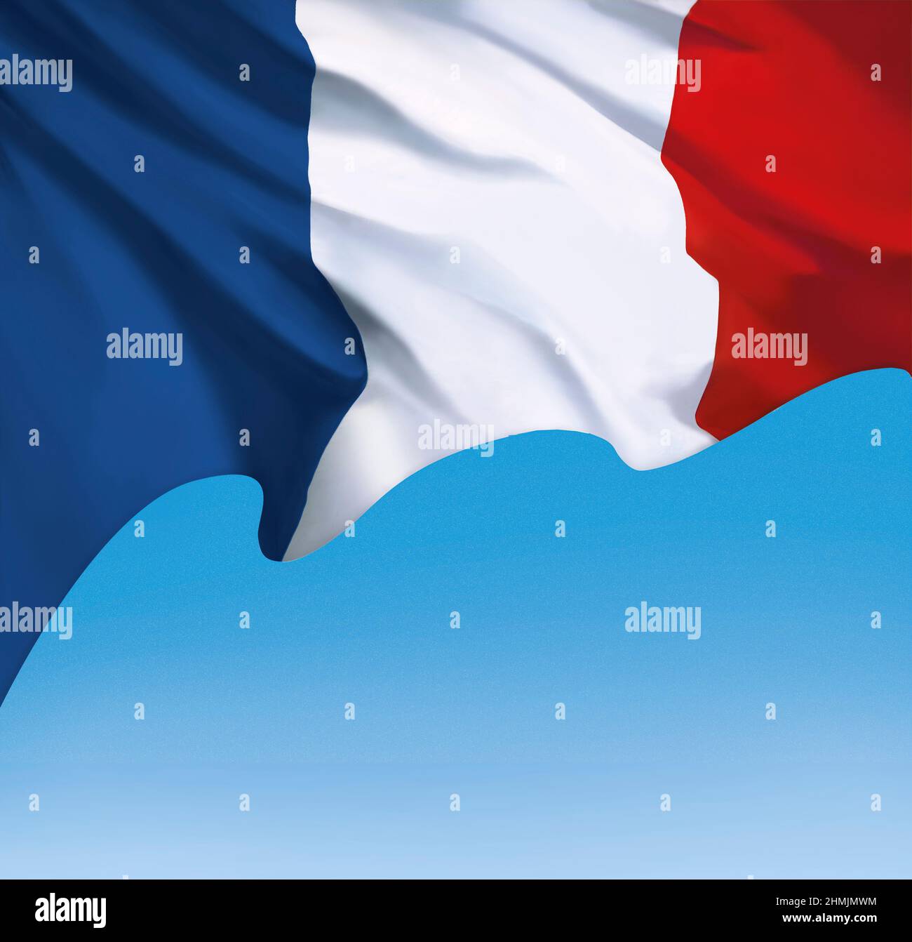 Colorful waving flag of France, tricolor Stock Photo - Alamy