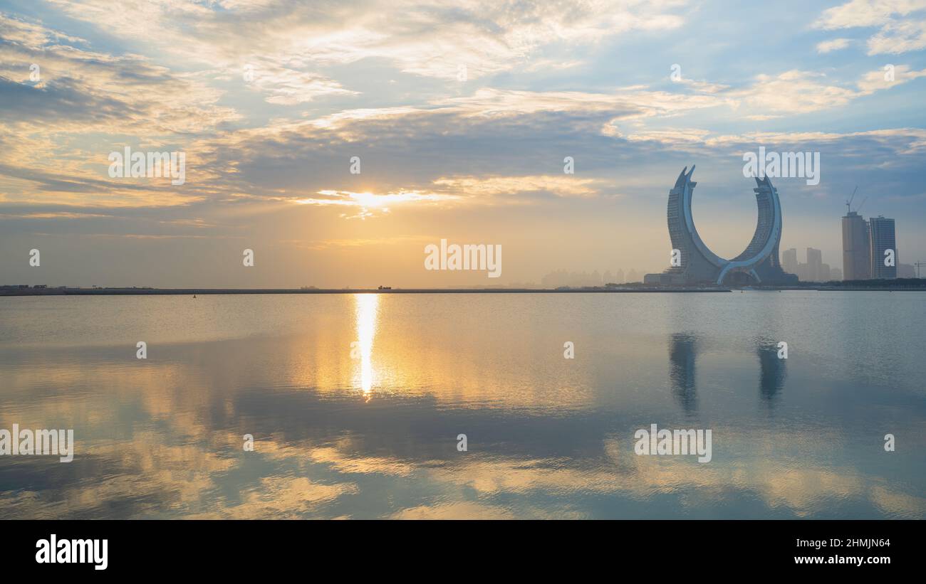 Lusail, Qatar- 19 October 2021: The beautiful newly developing city ...