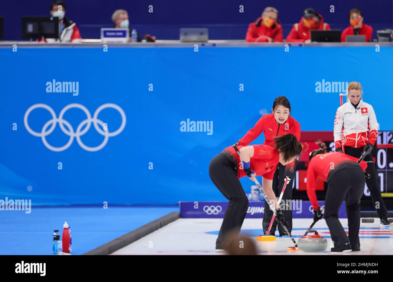 Beijing, China. 10th Feb, 2022. Han Yu (2nd L) of China competes during ...