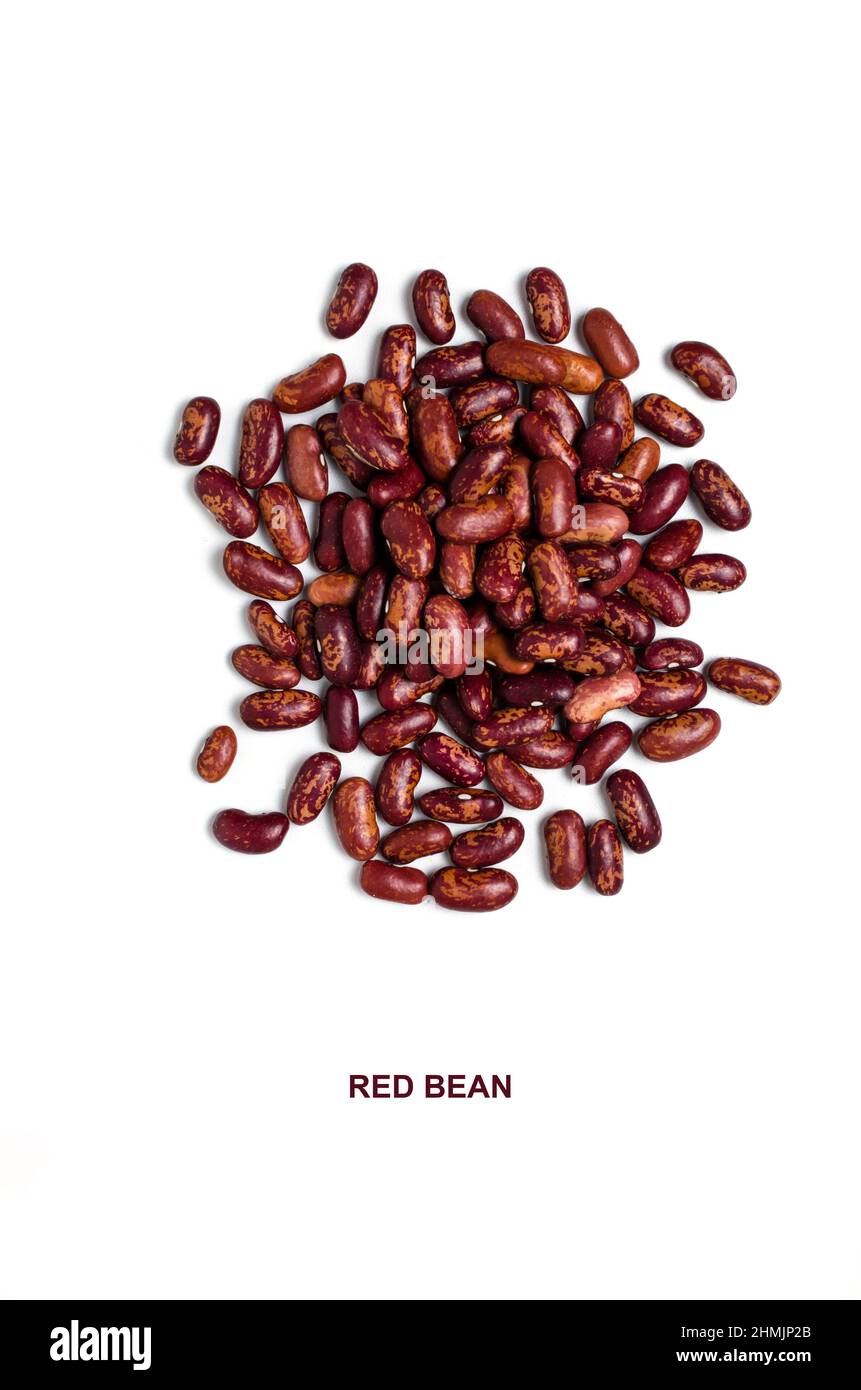 Red beans on white background.Vignetting close up Stock Photo - Alamy