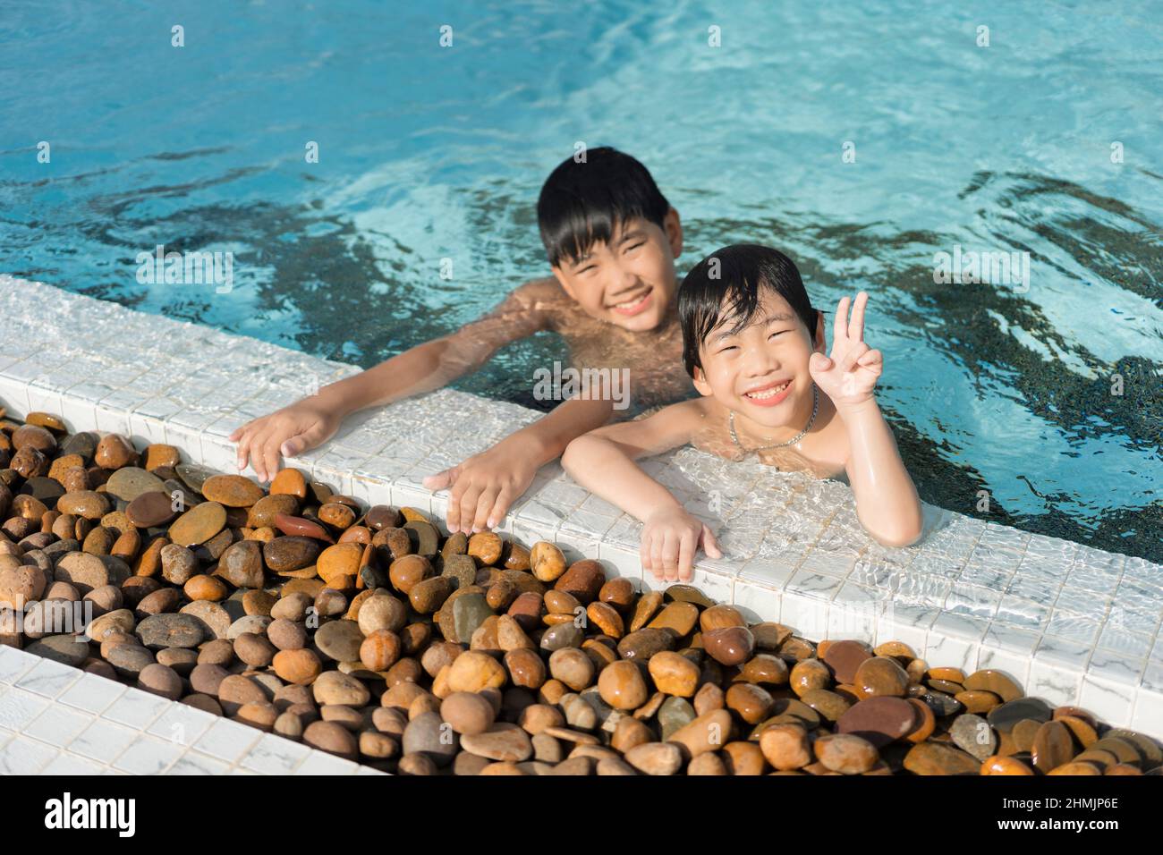 Asian Young Boy Brother Having a Good Time Playing and Enjoying in ...