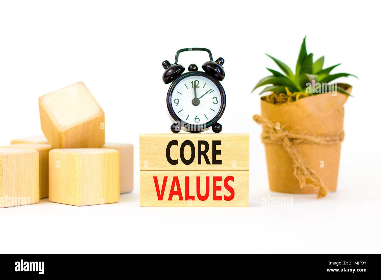 Core values symbol. Concept words Core values on wooden blocks on a ...