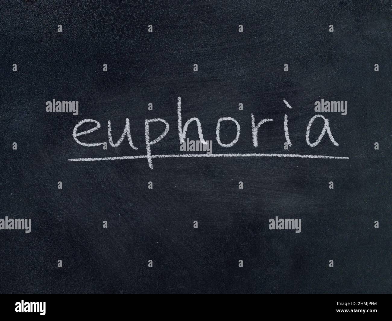 euphoria concept word on blackboard background Stock Photo - Alamy