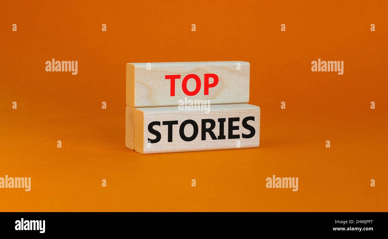 Top stories symbol. Concept words Top stories on wooden blocks on a ...