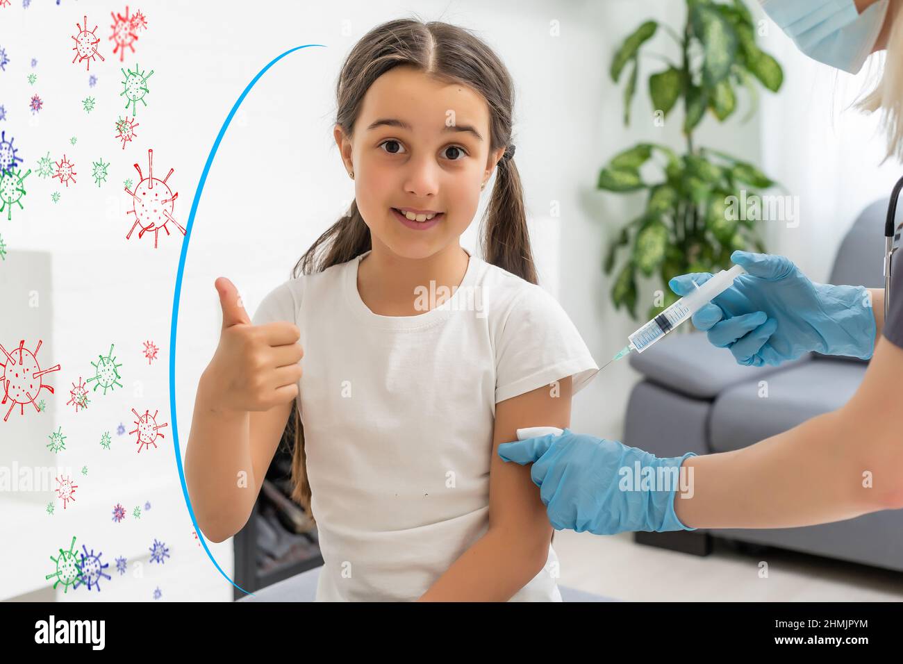 Happy Child is protected from viruses, bacteria and diseases. Healthy ...