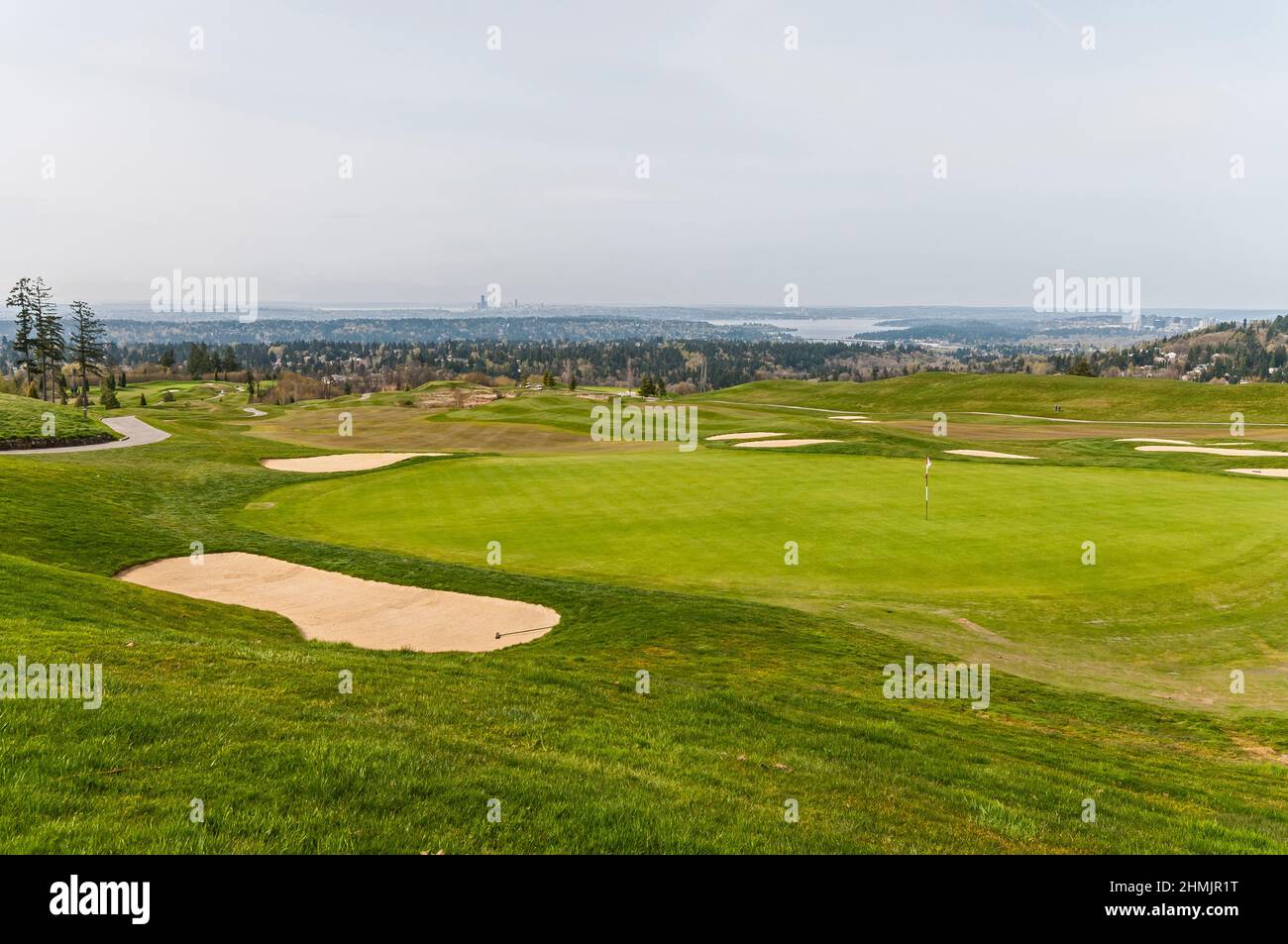A view of the Golf Club at Newcastle, Washington, with the Seattle ...