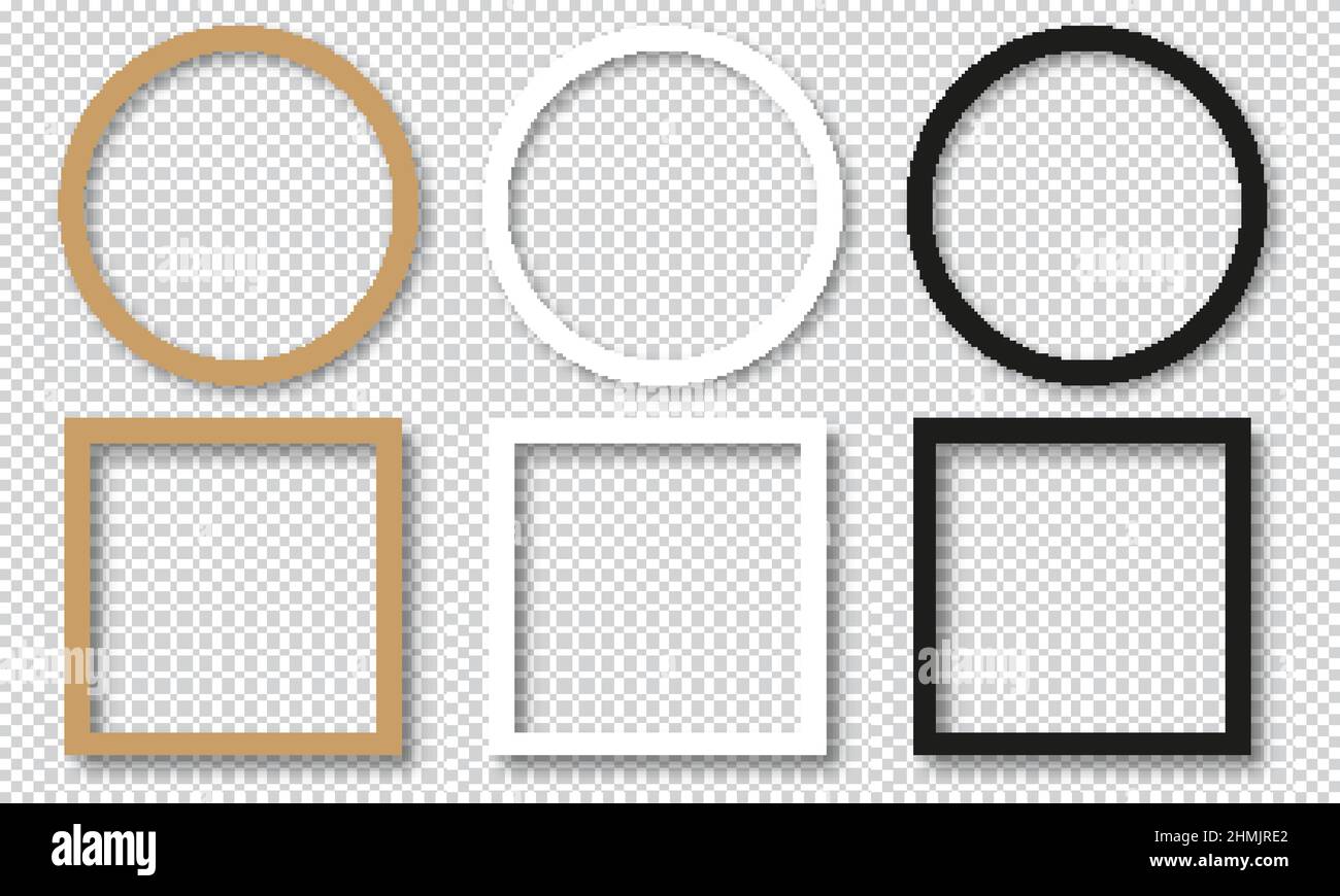 Set of empty picture frames. Picture frames mockup template for square ...