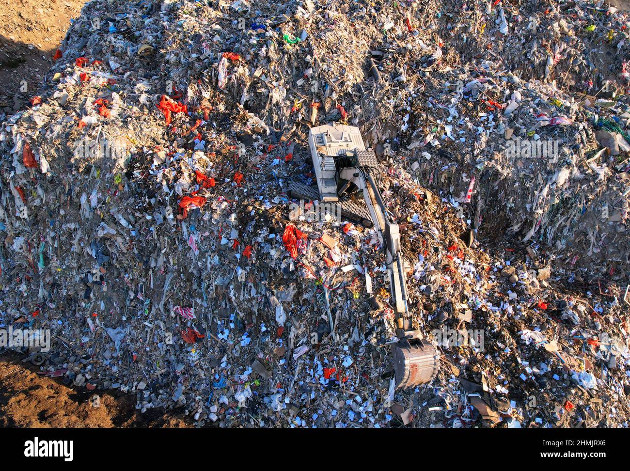 Landfill with Construction and Demolition waste (CDW). Trash disposal ...
