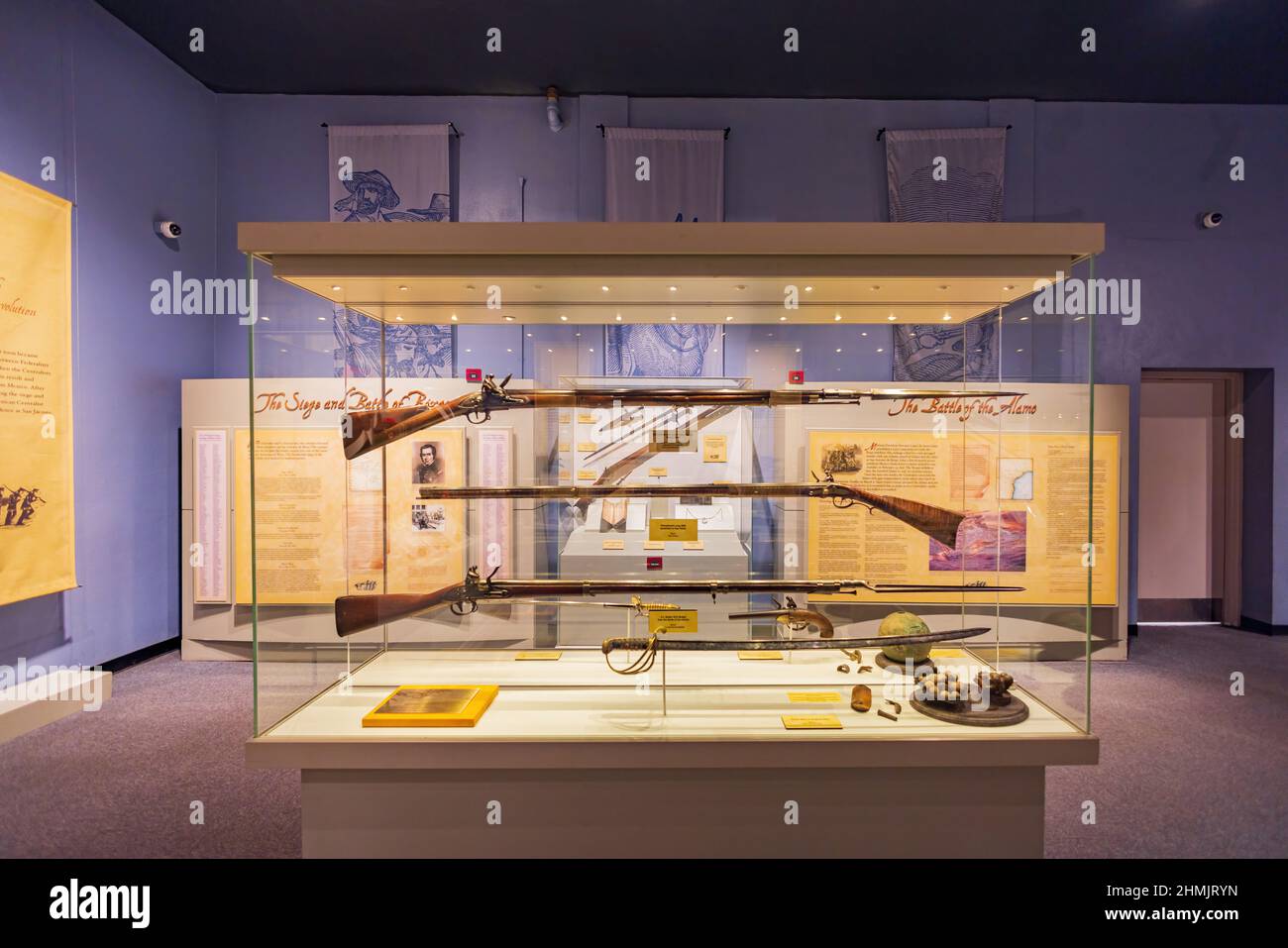Texas, FEB 4 2022 - Interior view of The Alamo Exhibit Stock Photo - Alamy