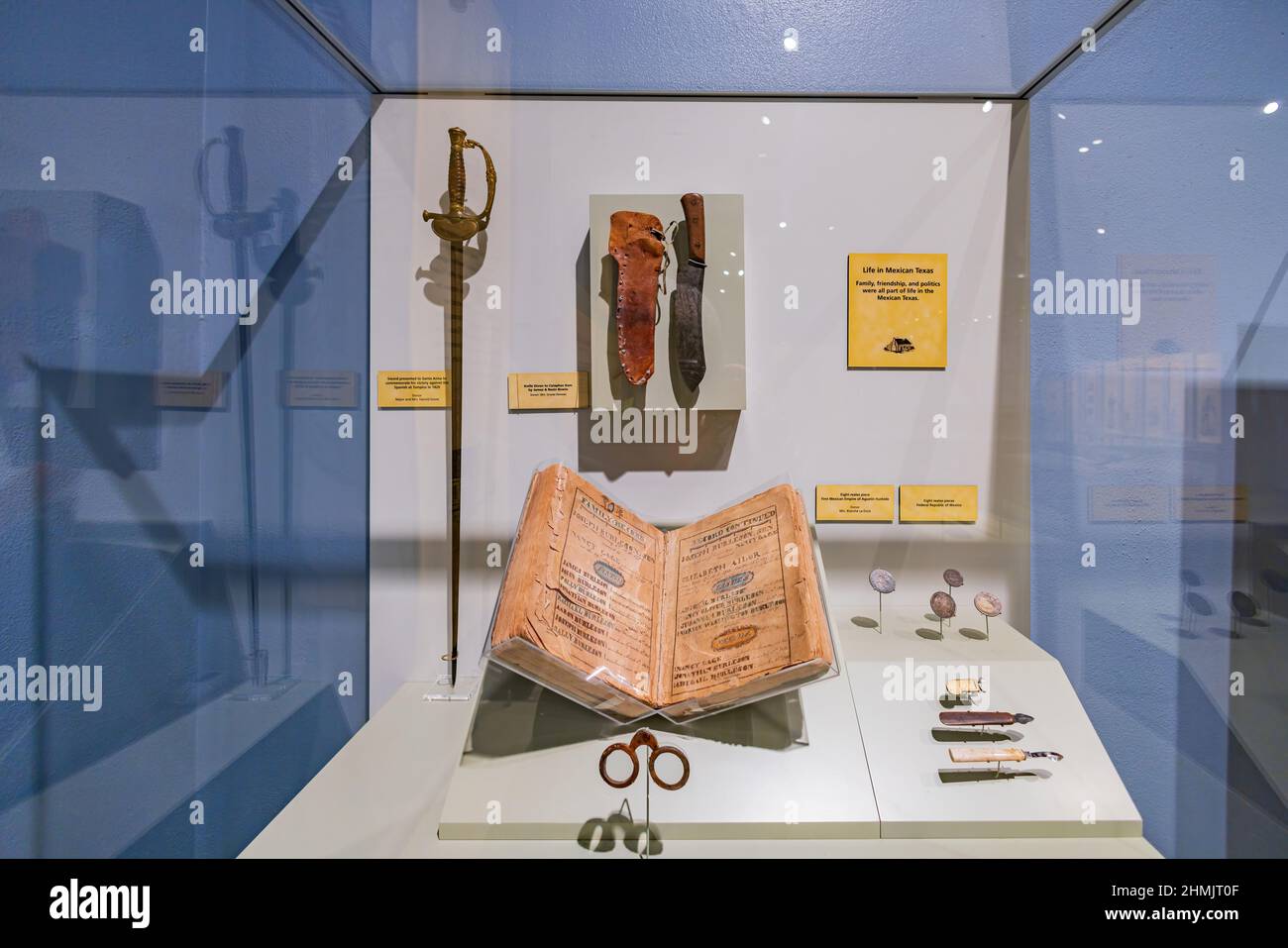 Texas, FEB 4 2022 - Interior view of The Alamo Exhibit Stock Photo - Alamy