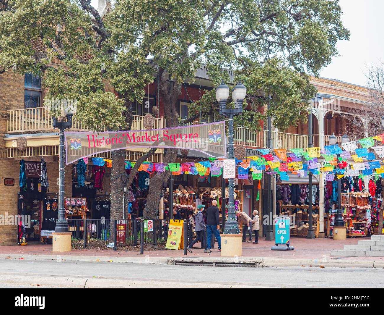 Texas, FEB 2 2022 - Overcast view of Historic Market Square Stock Photo ...