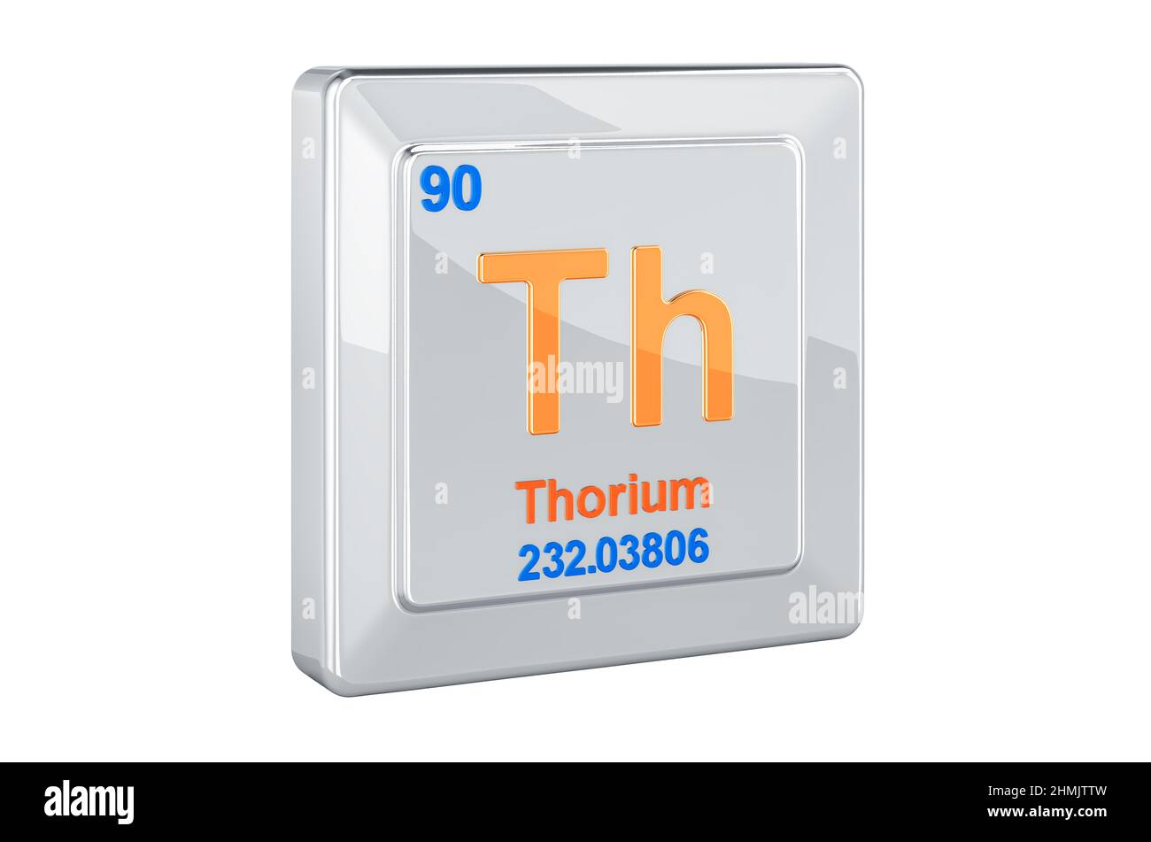 Thorium Th, chemical element sign. 3D rendering isolated on white ...