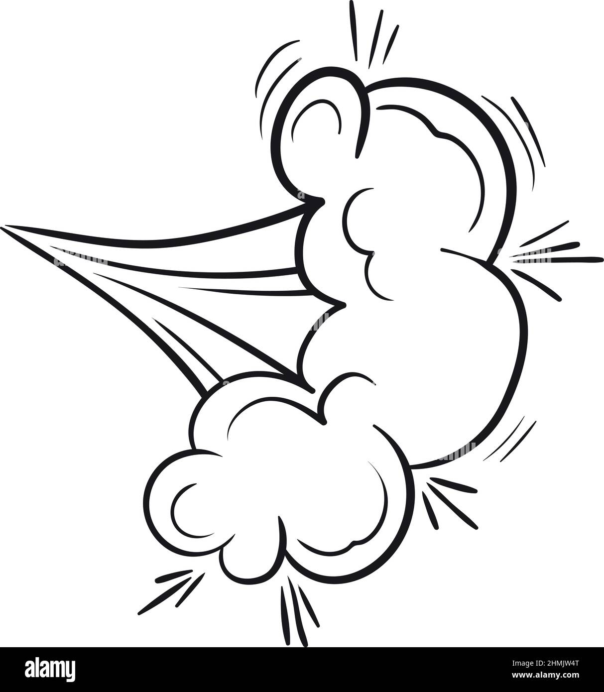 Comic cloud motion. Funny air blow effect isolated on white background ...