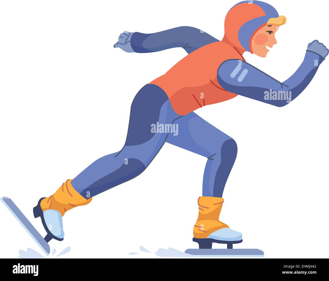 Ice skating person. Happy character with active lifestyle isolated on ...