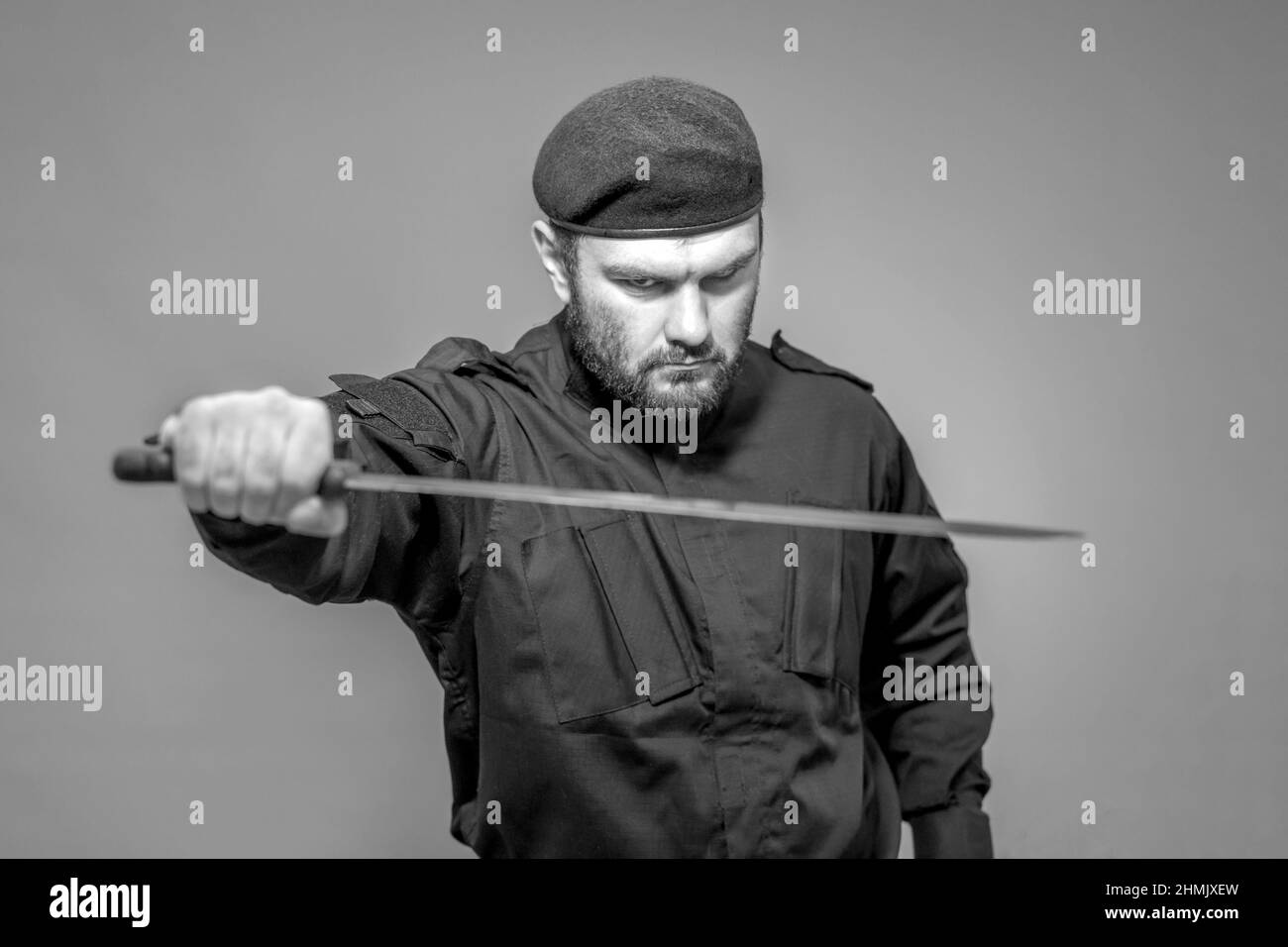 Machete in hand Black and White Stock Photos & Images - Alamy