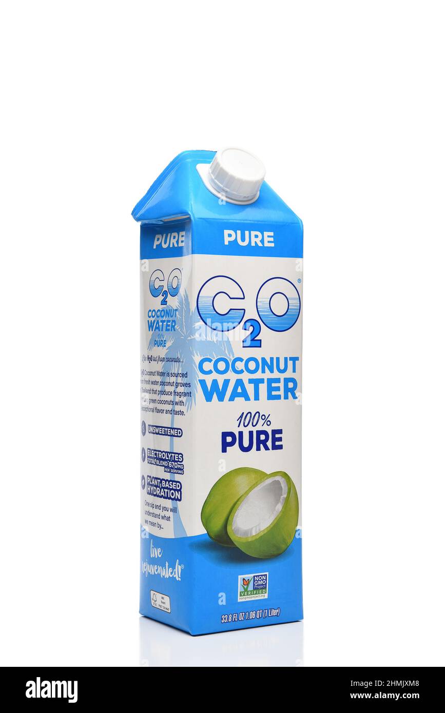 IRVINE, CALIFORNIA - 30 JAN 2022: A carton of C20 Coconut Water ...