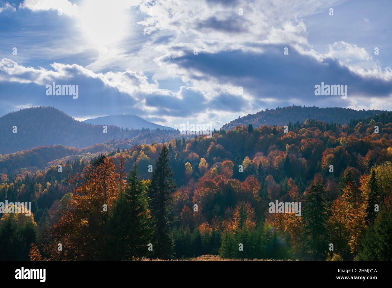 Autumn colors of a Romanian landscape Stock Photo - Alamy