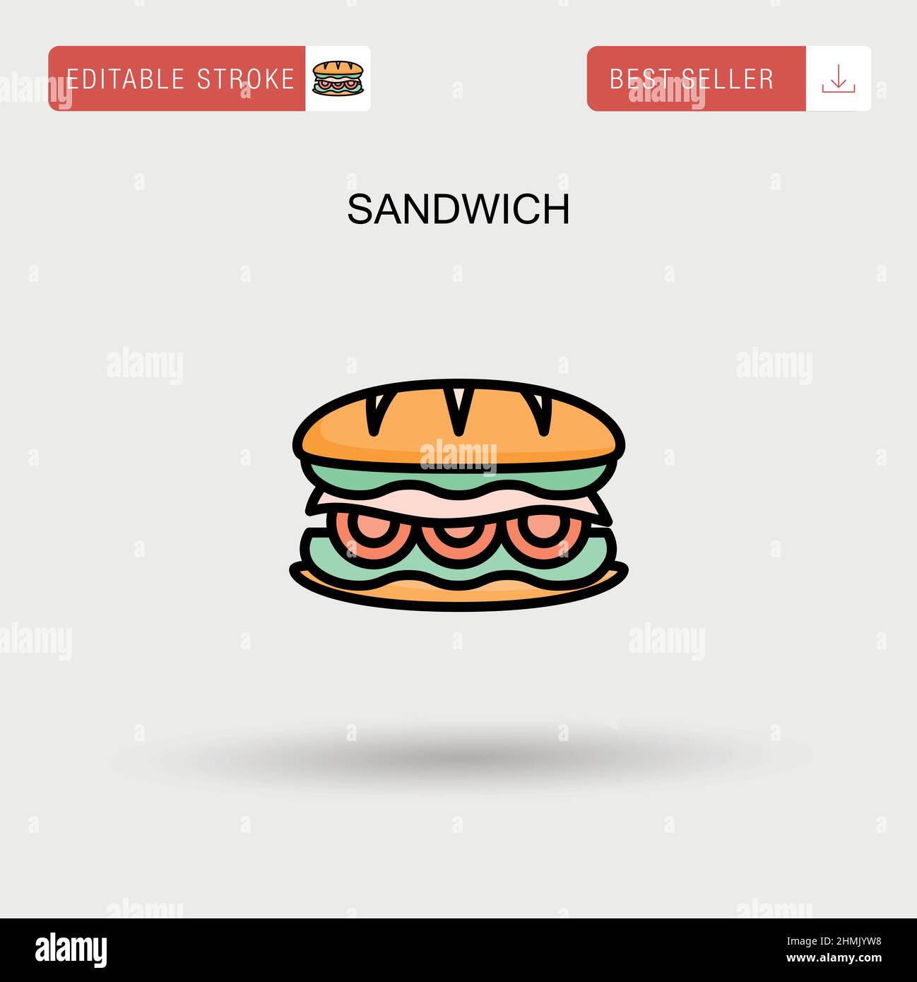 Sandwich Simple vector icon Stock Vector Image & Art - Alamy