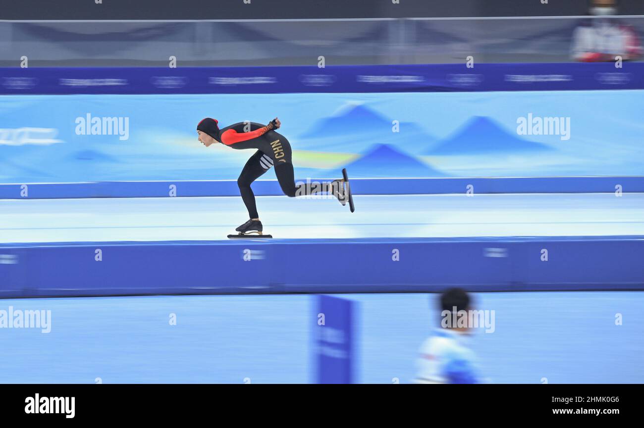 Beijing, China. 10th Feb, 2022. Han Mei of China competes during the ...