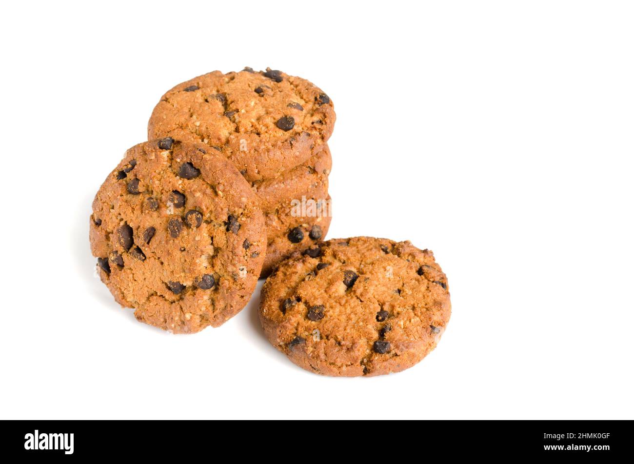 Cookies with chocolate on a white background, isolate. Object on white ...