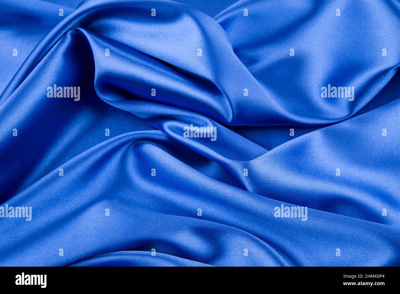 Blue silk cloth texture close up. Whole background Stock Photo - Alamy