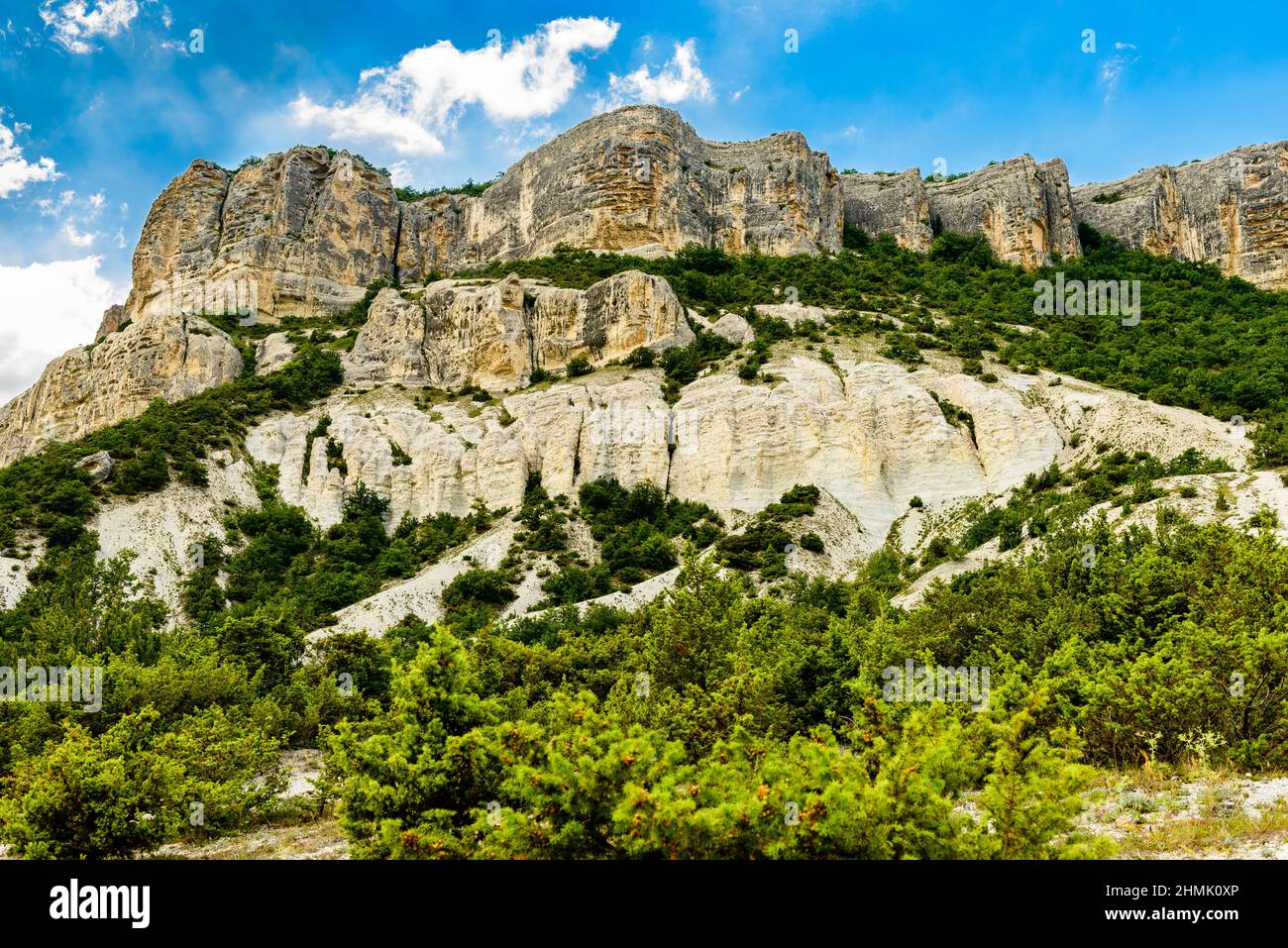 Rugged rocks. Three levels of rocks situate over each other Stock Photo ...