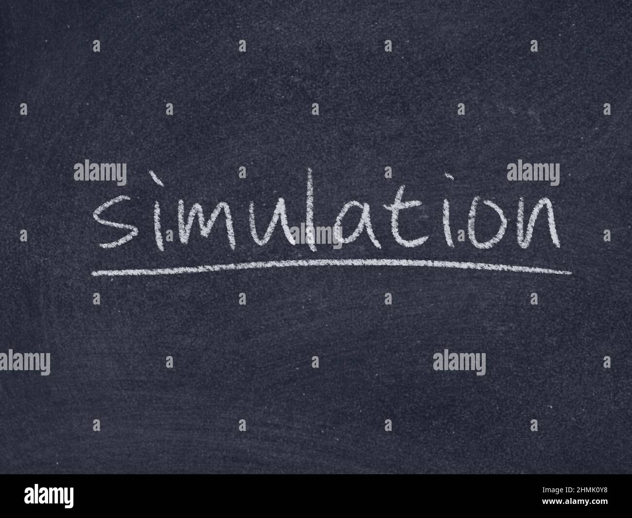 simulation concept word on blackboard background Stock Photo - Alamy