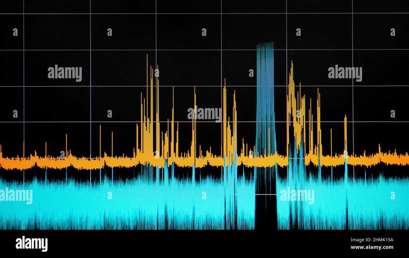 Electrical waveforms of the measured digital signal. Oscillogram of the ...