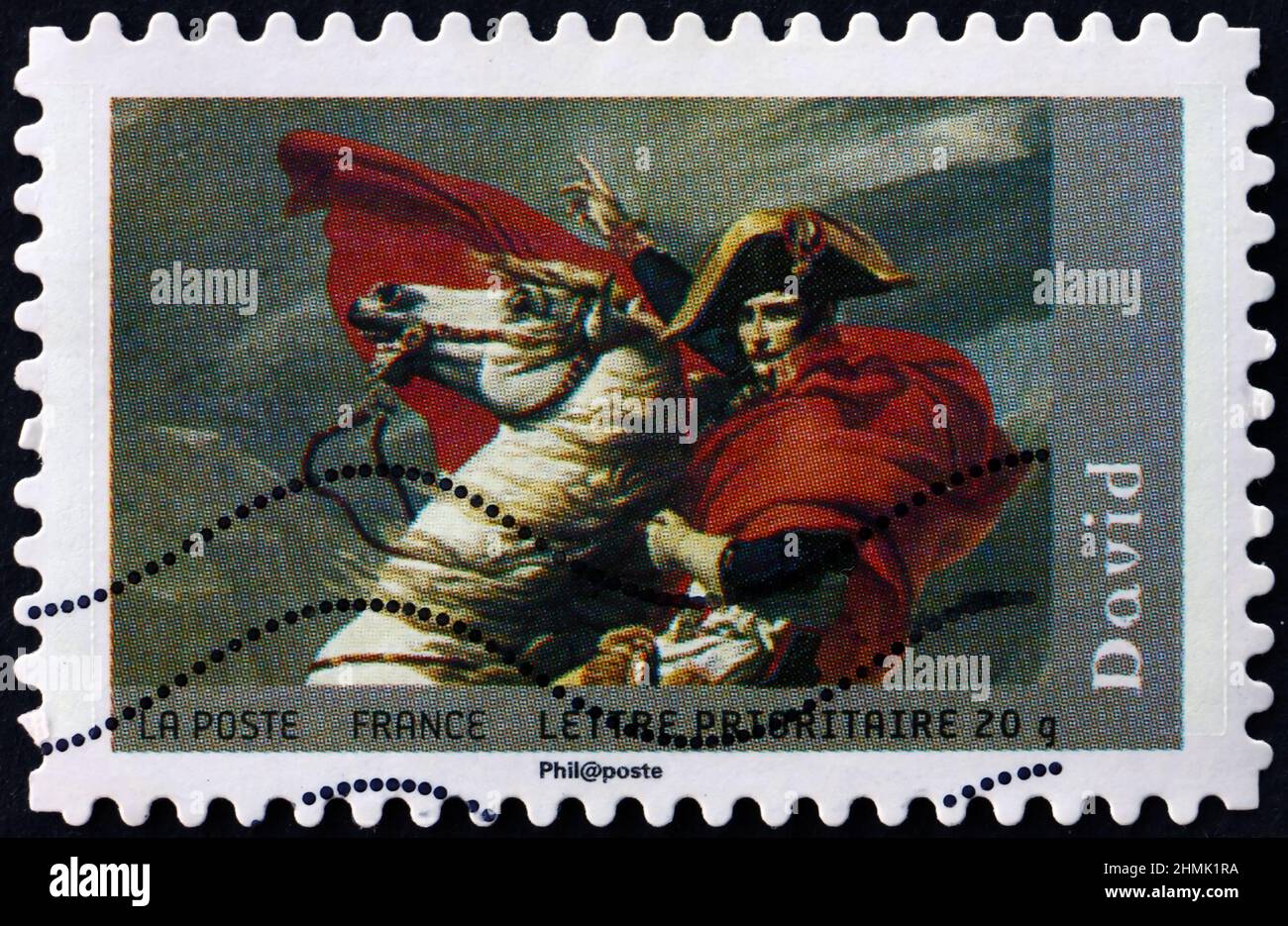 FRANCE - CIRCA 2008: a stamp printed in France shows Bonaparte Crossing ...