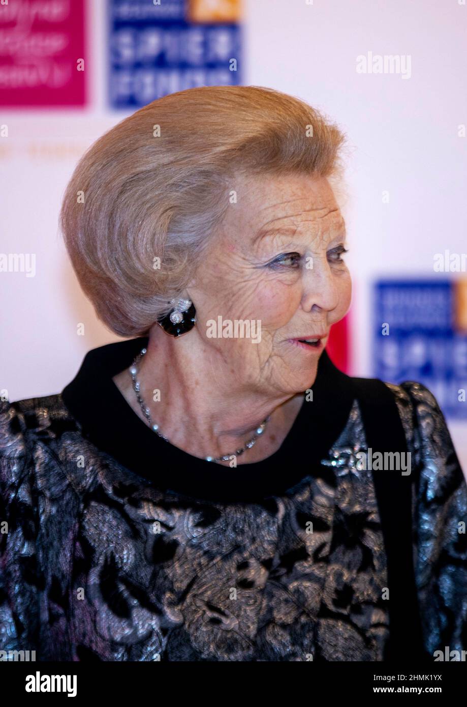 Princess Beatrix of The Netherlands at the theater Amare in The Hague ...