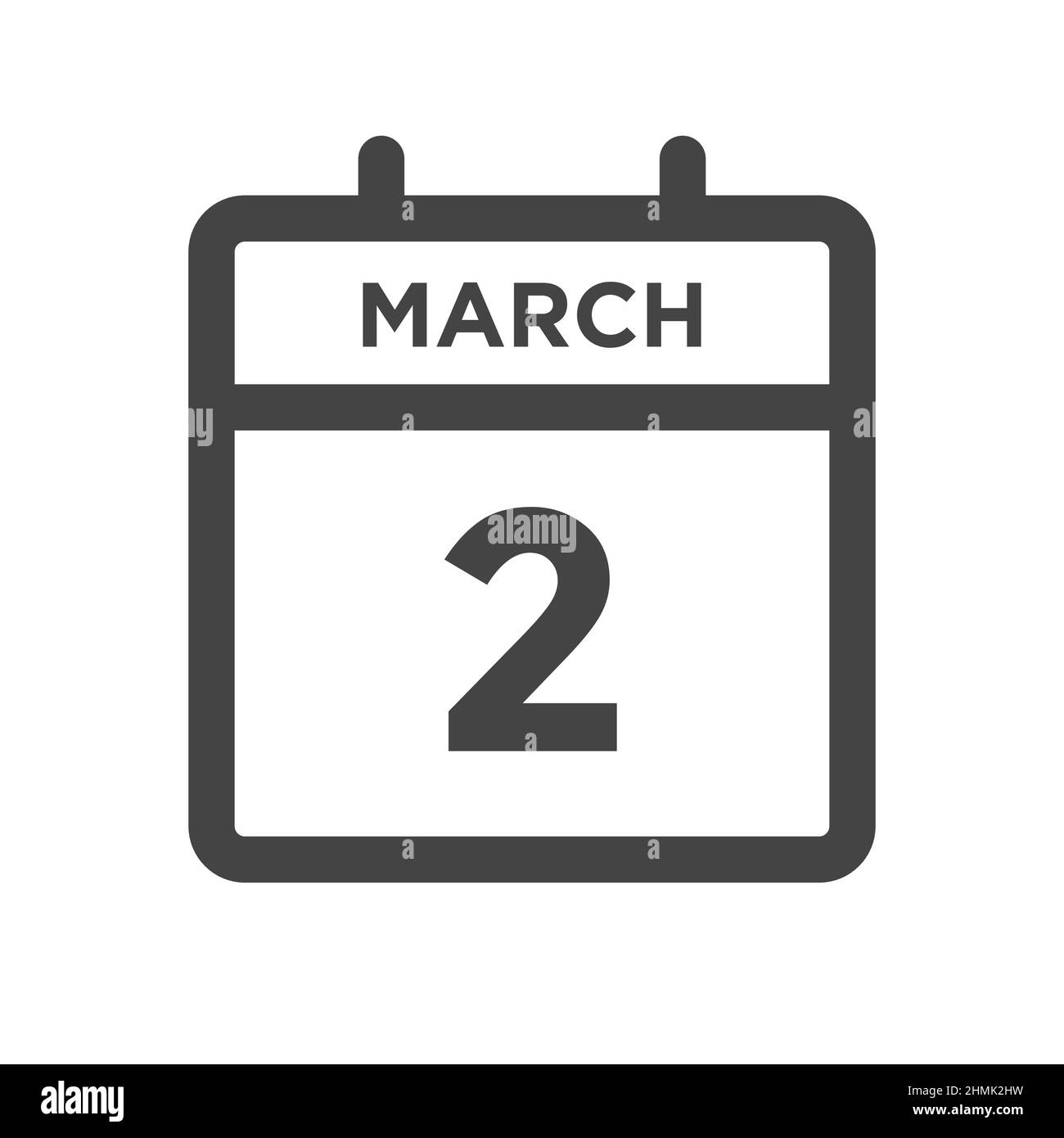 March 2 Calendar Day or Calender Date for Deadline and Appointment ...