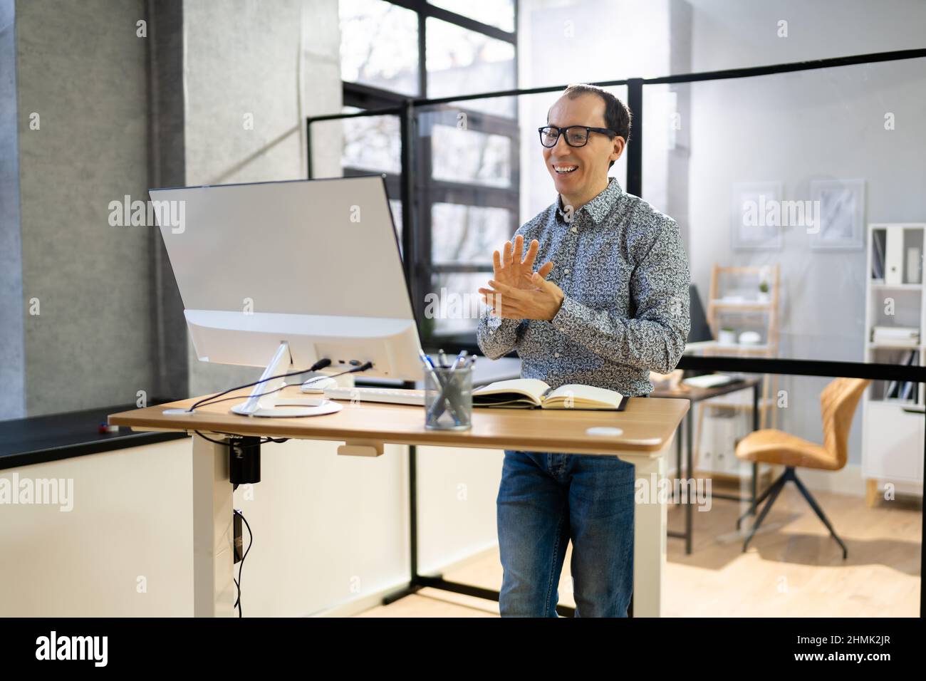 Online Video Conference Call. Remote Webinar Meeting Stock Photo - Alamy