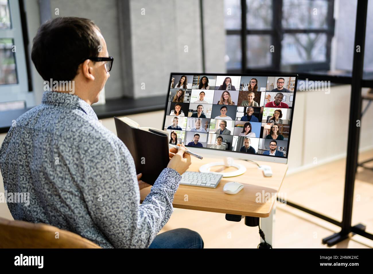 Online Office Business Presentation Using Video Conference Stock Photo ...