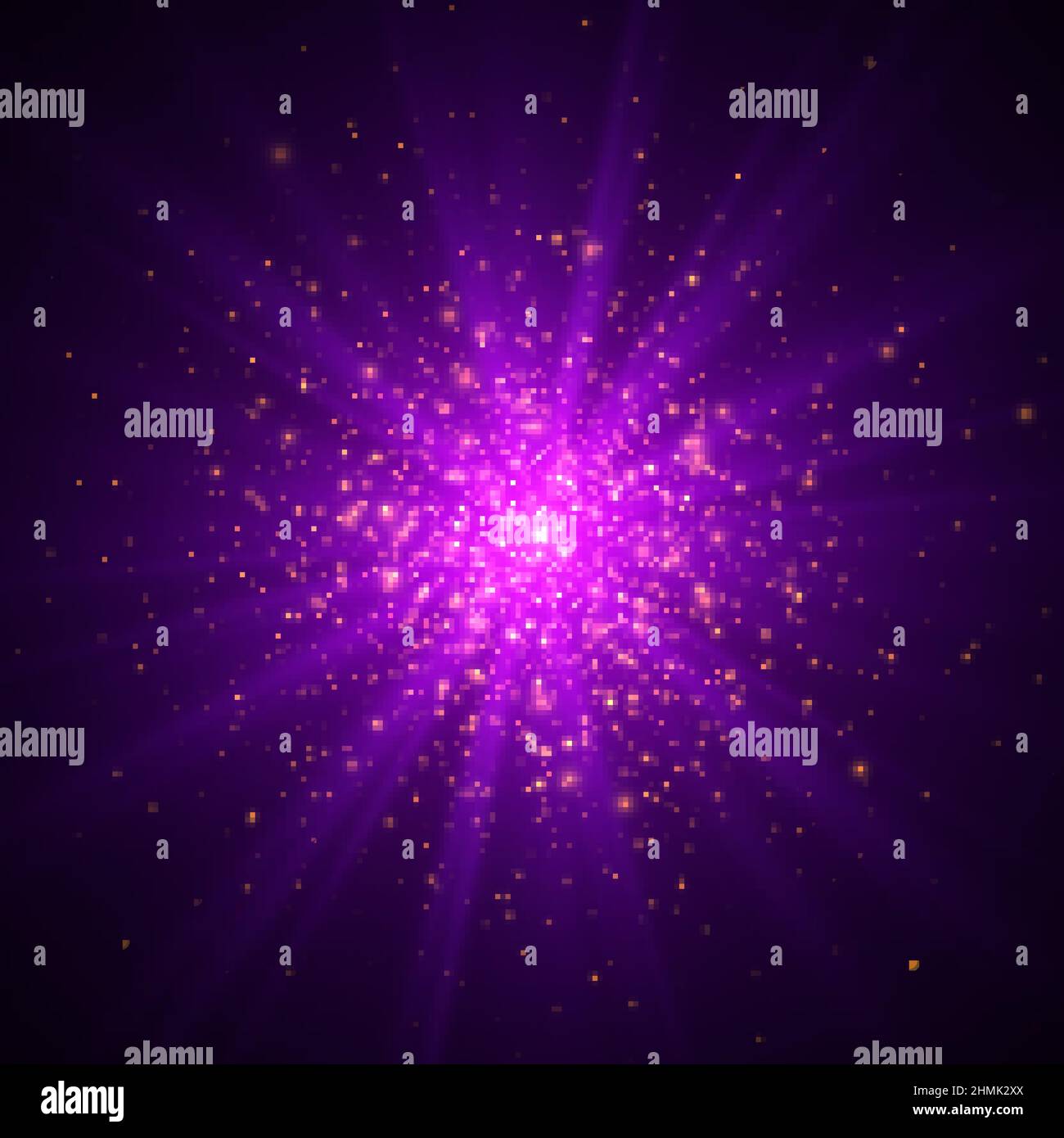 Purple star explosion with sparkles, cosmic starburst, vector light ...