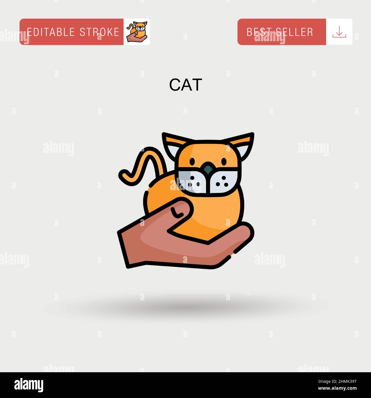 Closeup adorable furry cat Stock Vector Images - Alamy