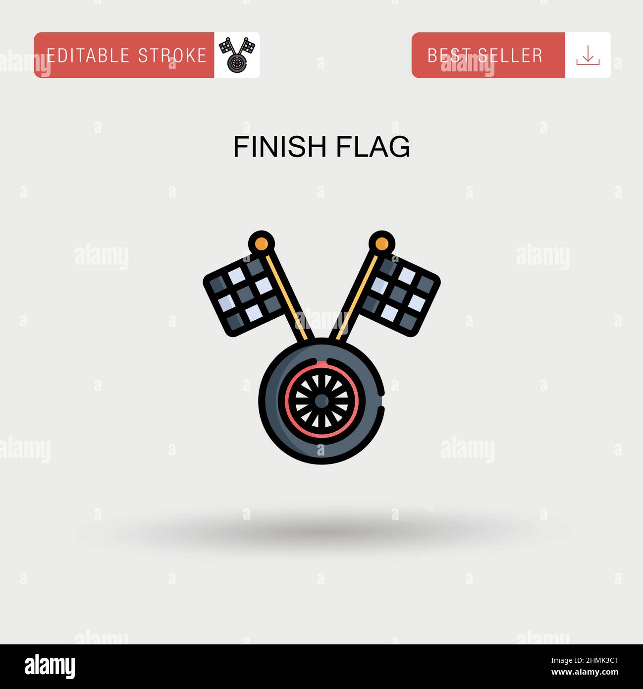 Finish flag Simple vector icon Stock Vector Image & Art - Alamy