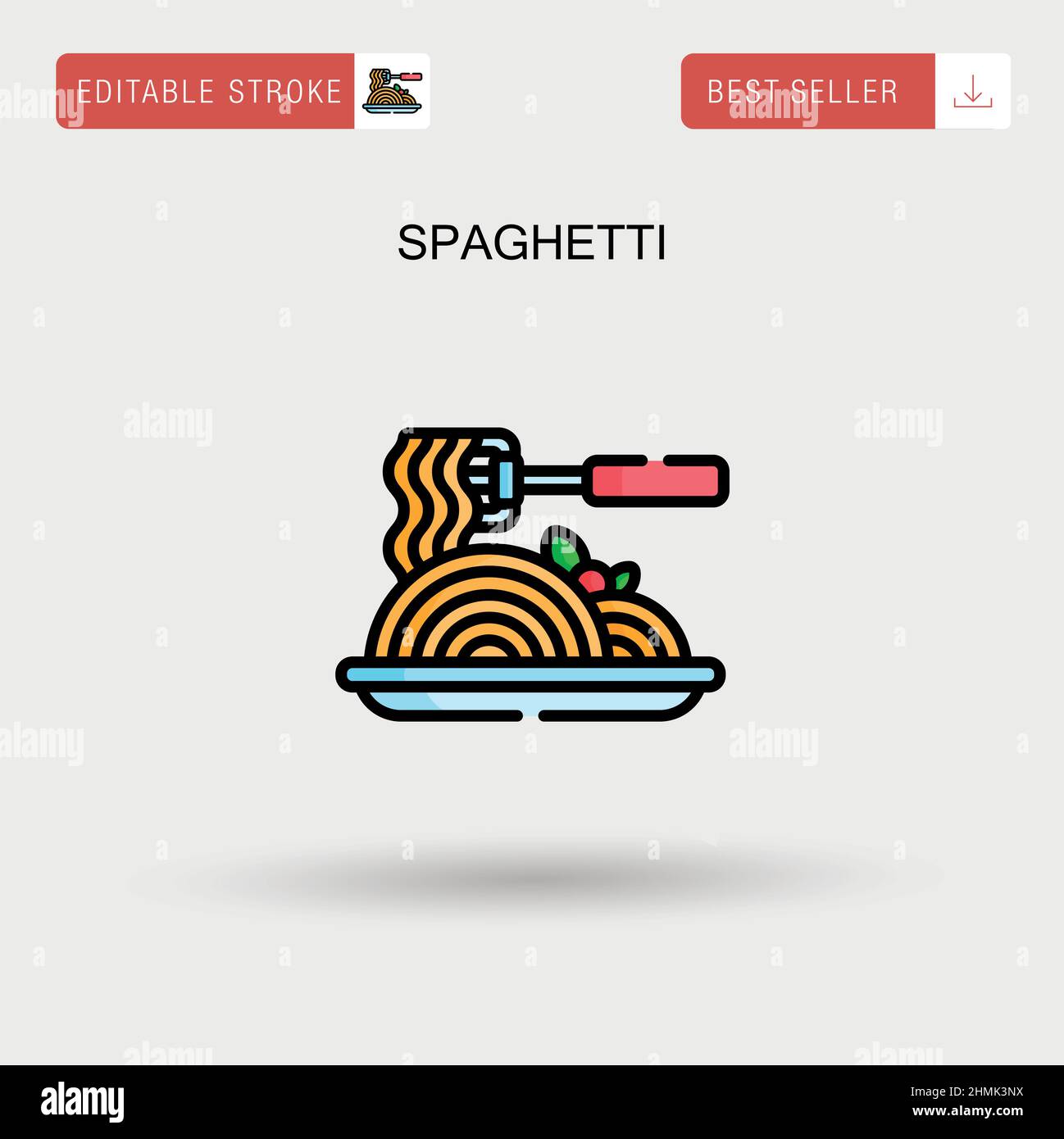 Spaghetti Simple vector icon Stock Vector Image & Art - Alamy