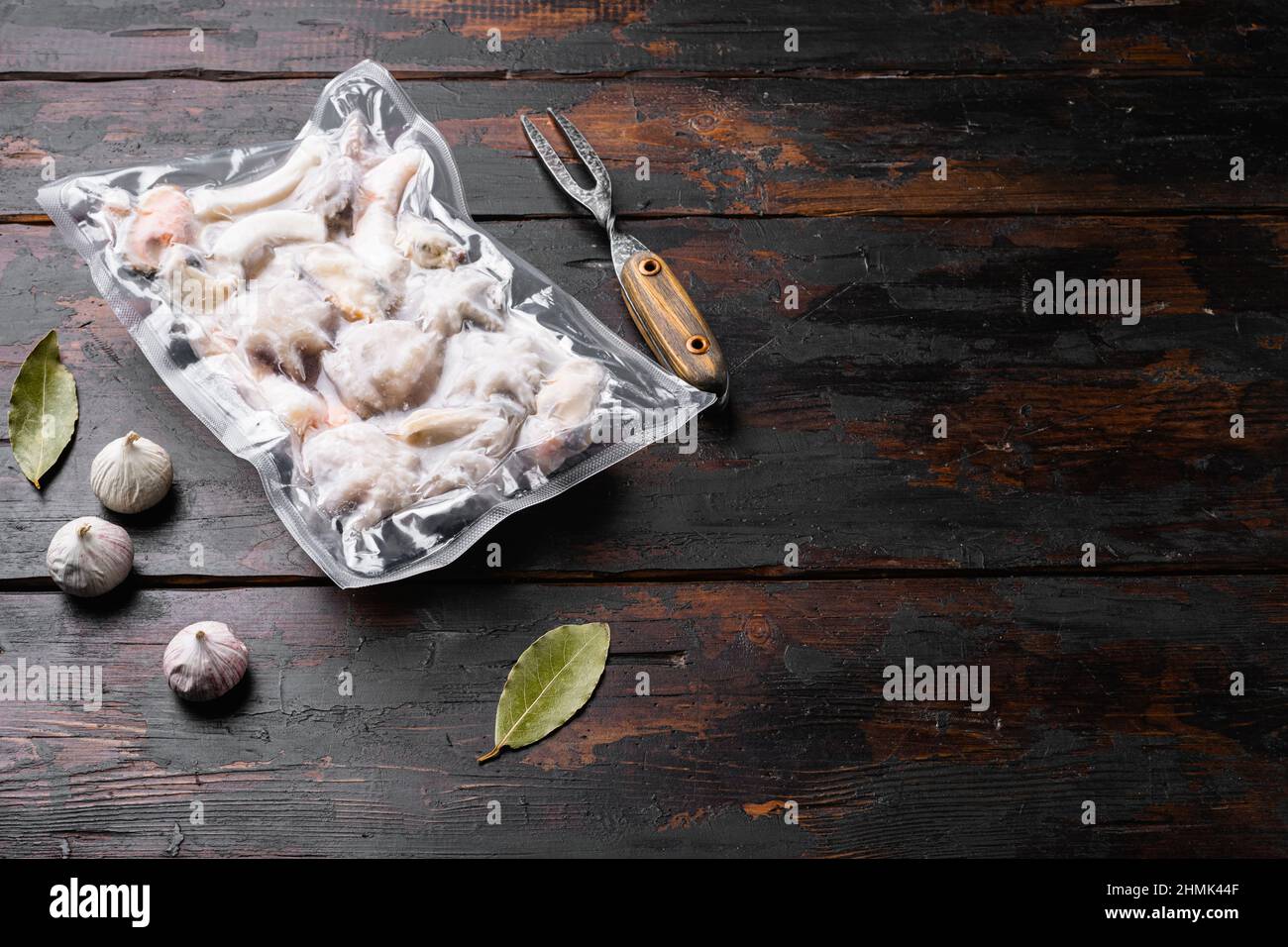 Frozen seafood set, squid rings, shrimp and octopus vacuum Packed set ...