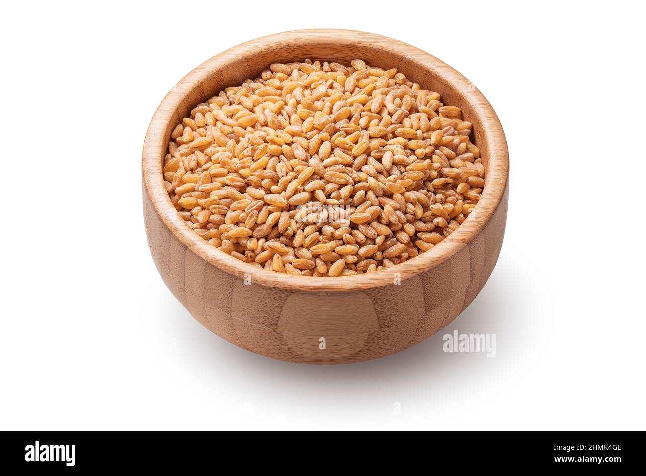 Bulgur rice, Whole Grain seeds in wooden bowl isolated on white ...