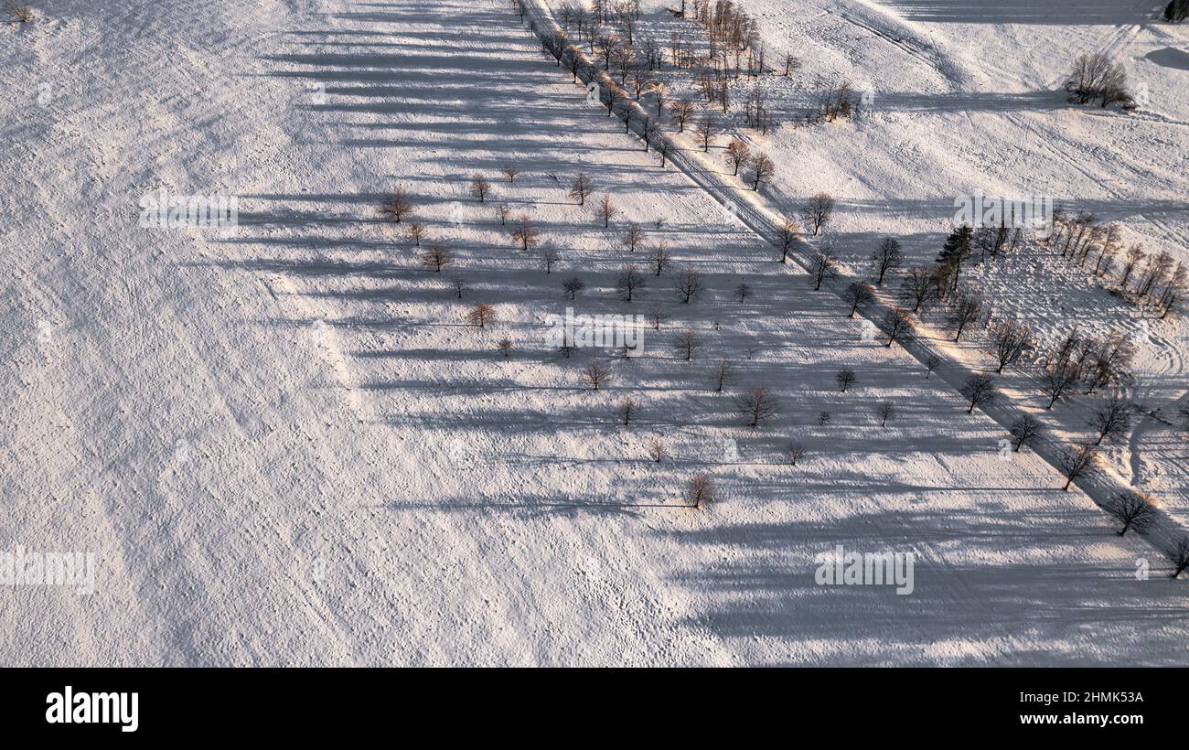 Aerial view shadows on snow hi-res stock photography and images - Alamy
