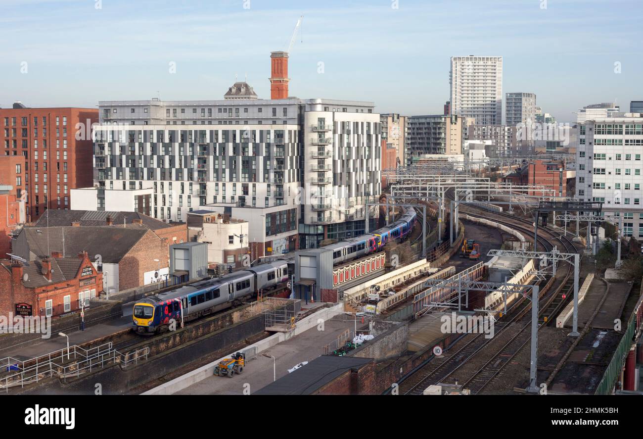 First Transpennine Express class 185 train at Salford Central in the ...
