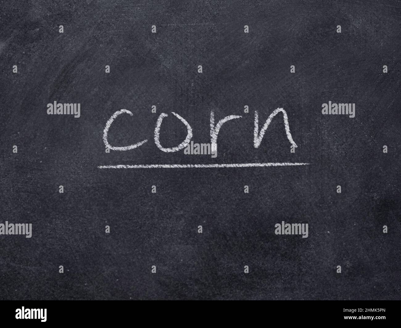 corn concept word on blackboard background Stock Photo - Alamy