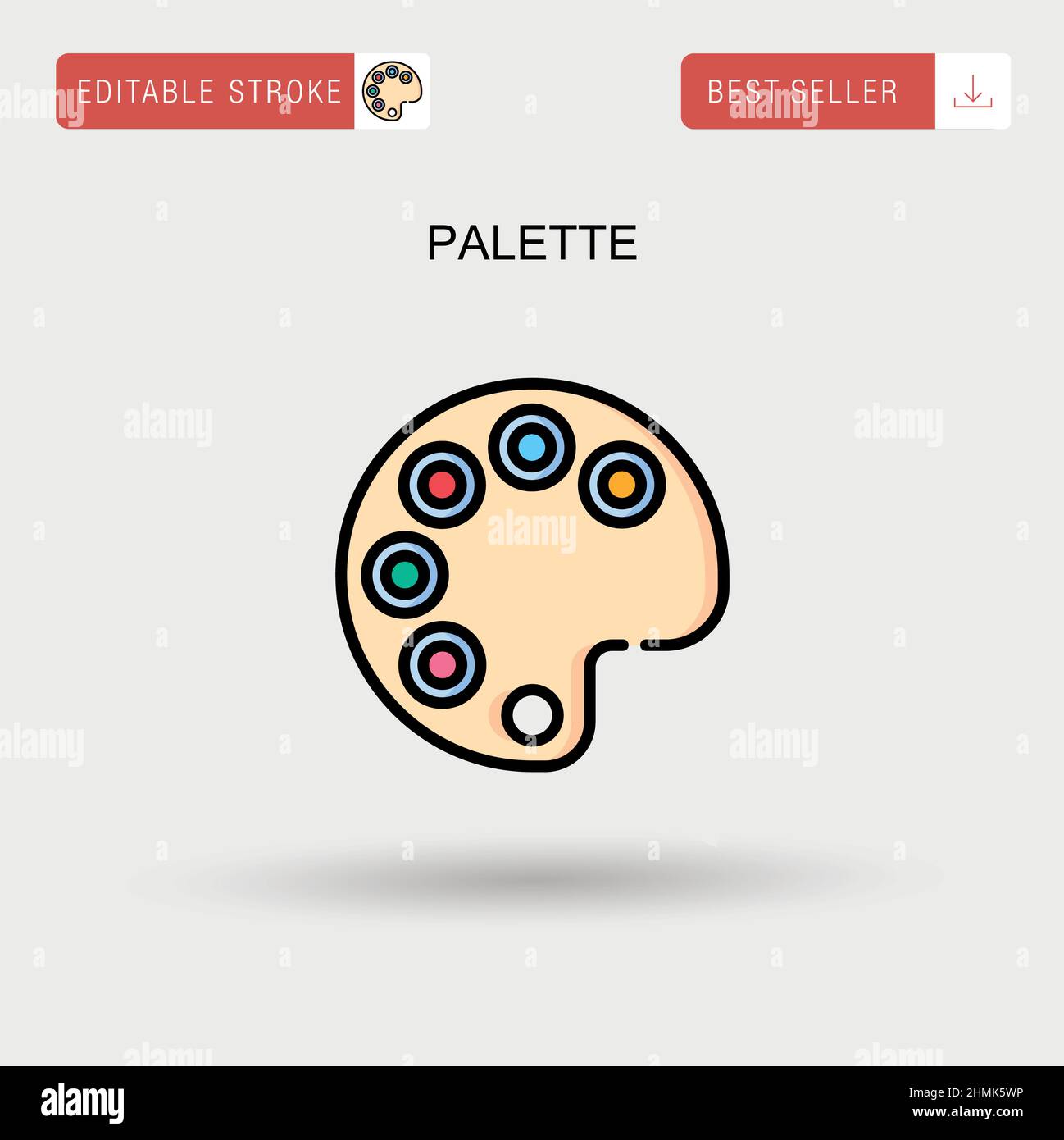 Palette Simple vector icon Stock Vector Image & Art - Alamy