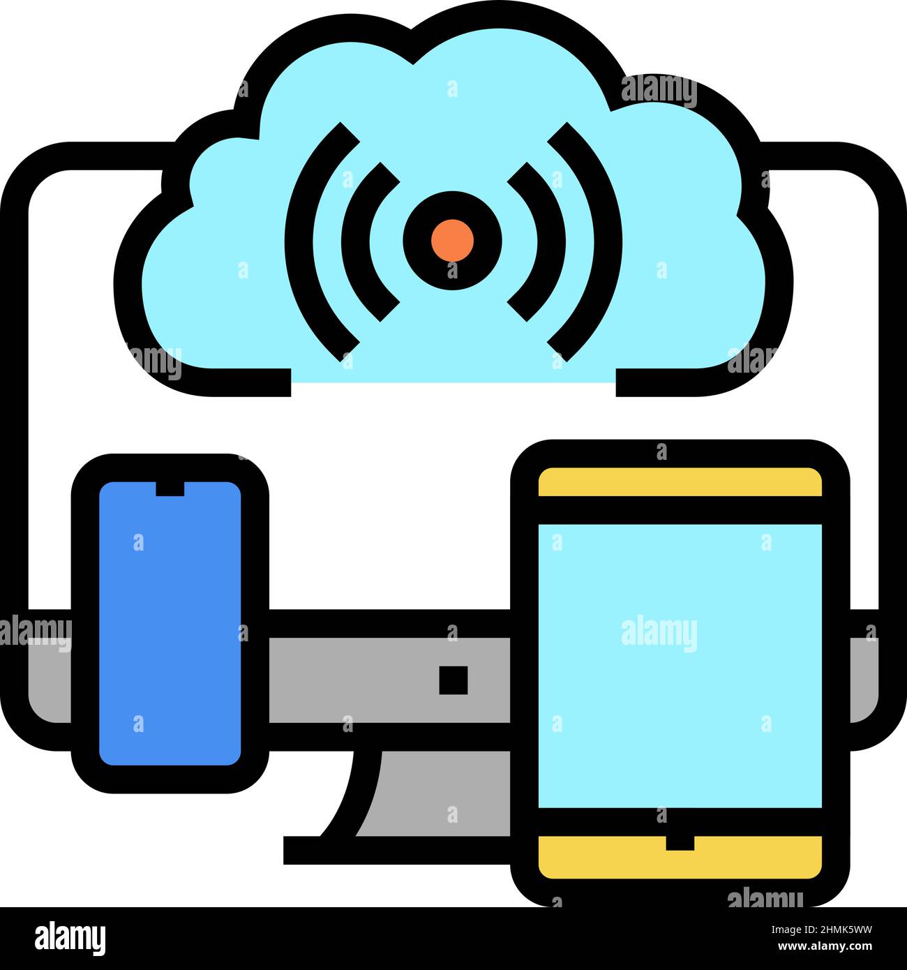 cloud storage color icon vector illustration Stock Vector Image & Art ...