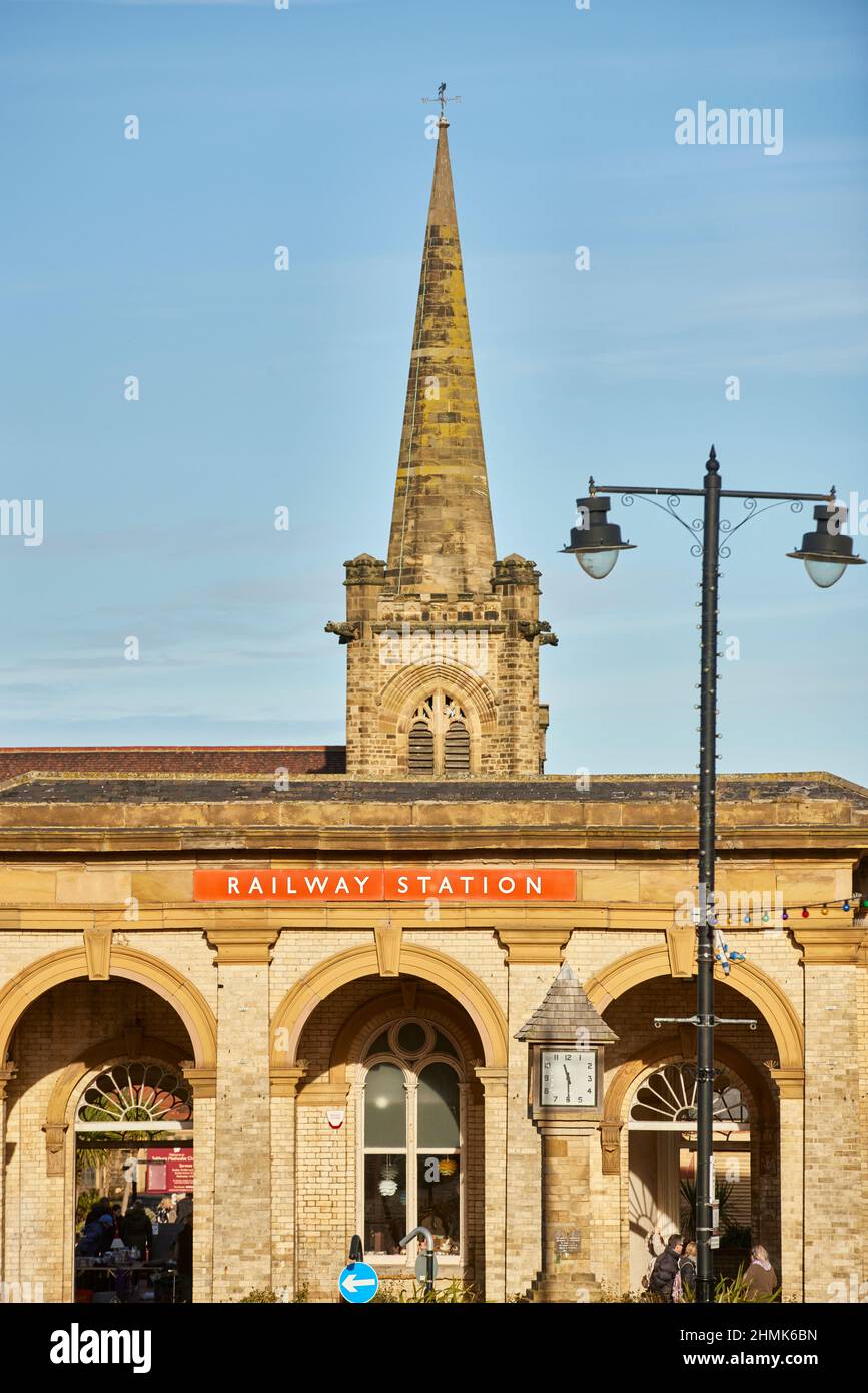 Railway station at Saltburn-by-the-Sea, Redcar and Cleveland, North ...
