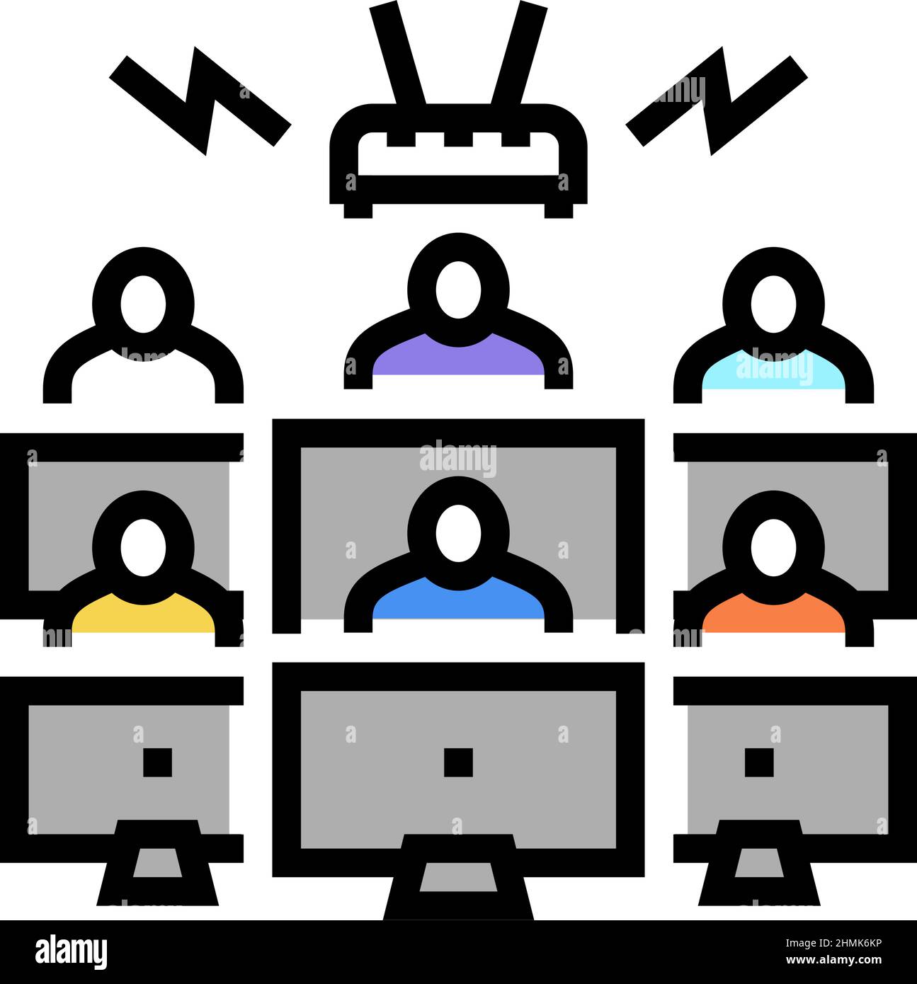 network connection color icon vector illustration Stock Vector Image ...