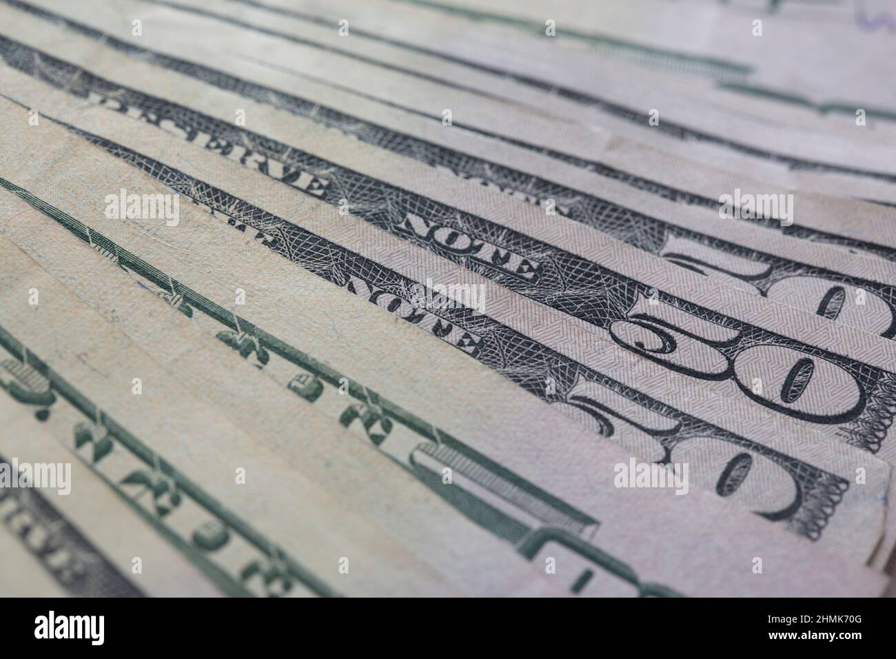 Money, US dollar bills background. Money scattered on the table ...