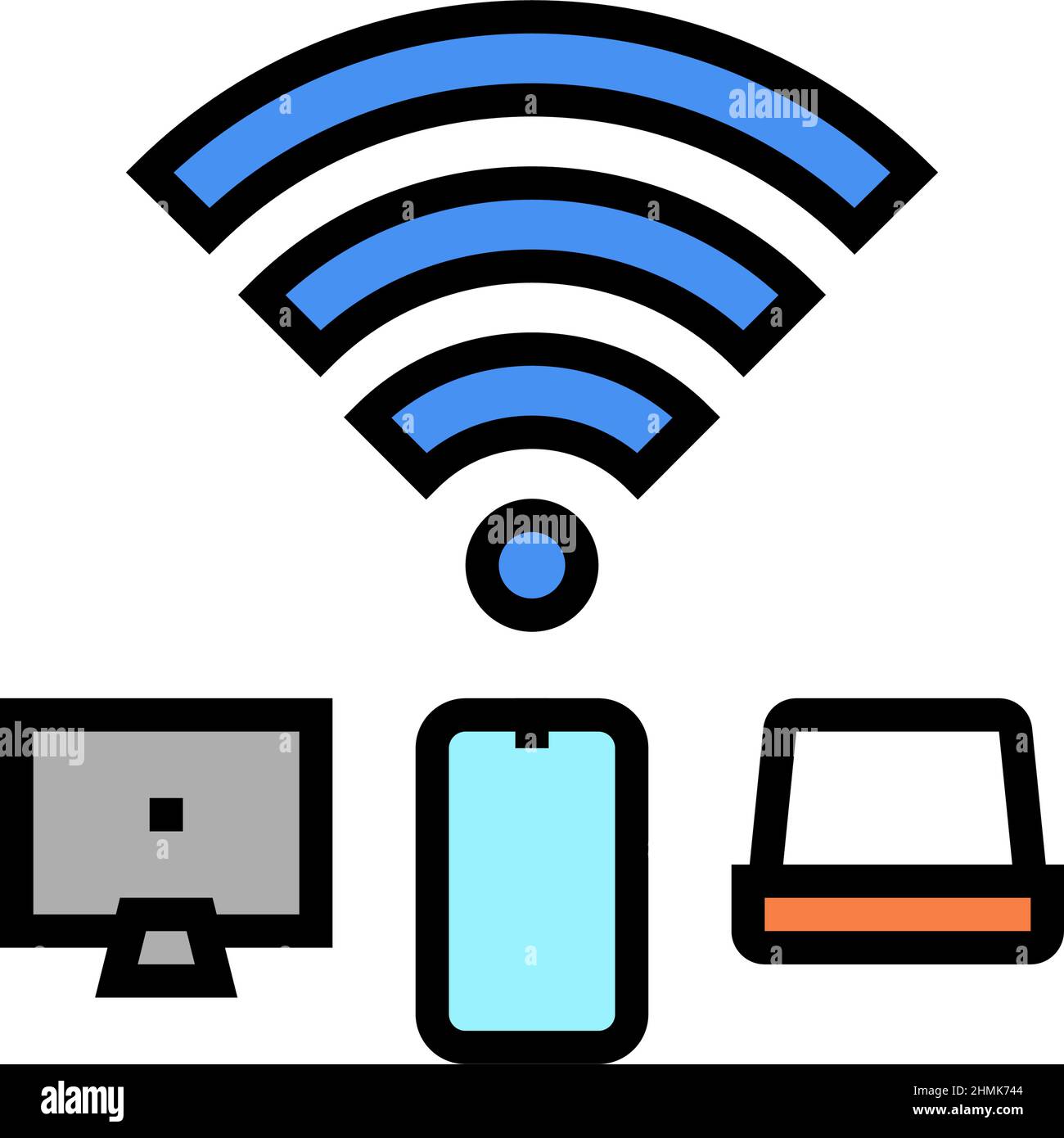 internet connection devices color icon vector illustration Stock Vector ...